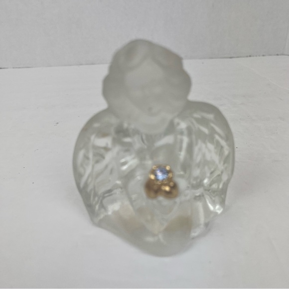 Fenton | Art | Fenton Marchbirthstone Angel In Clear Frosted Glass W ...